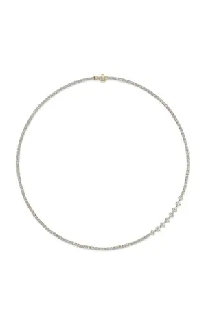 Melissa Kaye Stella 18k Yellow Diamond Tennis Necklace