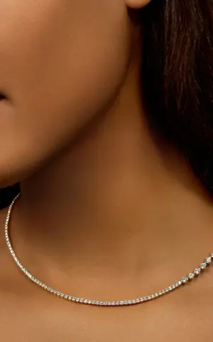 Melissa Kaye Stella 18k Yellow Diamond Tennis Necklace