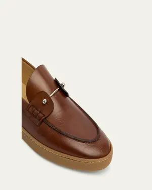 CHRISTIAN LOUBOUTIN Chambeliboat Leather Loafers - Havane