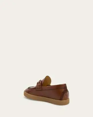 CHRISTIAN LOUBOUTIN Chambeliboat Leather Loafers - Havane