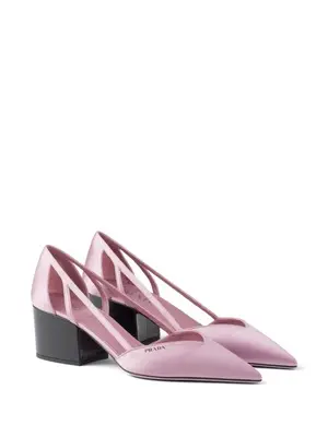 Prada 55mm Satin Cut-out Pumps - Pink