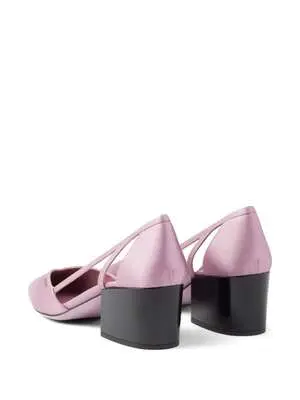 Prada 55mm Satin Cut-out Pumps - Pink