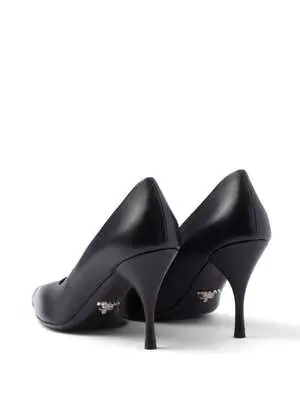 Prada Leather Pointed Toe Pumps - Black