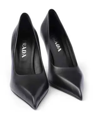 Prada Leather Pointed Toe Pumps - Black