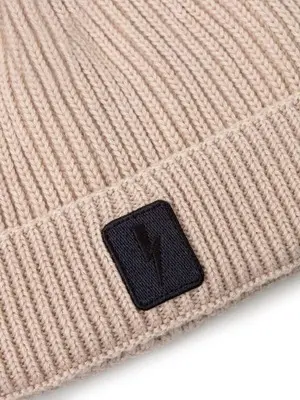Neil Barrett Logo Appliqué Beanie
