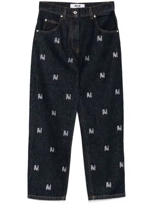 MSGM Crystal-embellished Jeans
