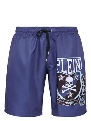 Philipp Plein Skull&bones-print Swim Shorts - Blue