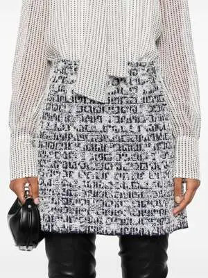 Givenchy 4g Tweed Mini Skirt - Blue