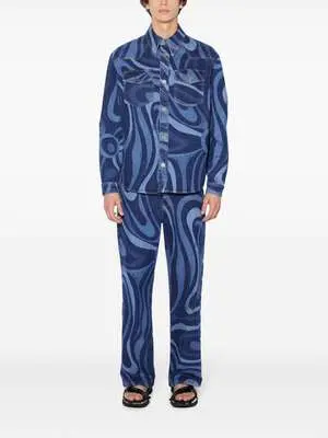 Emilio Pucci Marmo-print Denim Shirt
