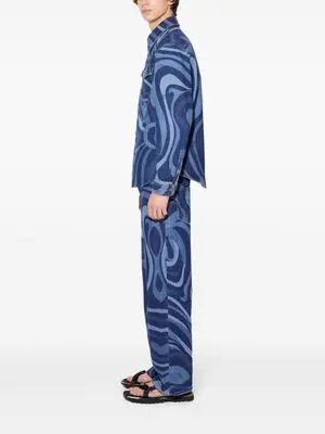 Emilio Pucci Marmo-print Denim Shirt