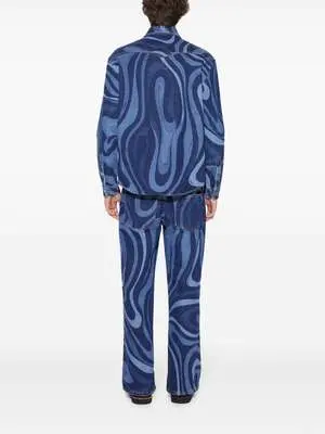Emilio Pucci Marmo-print Denim Shirt