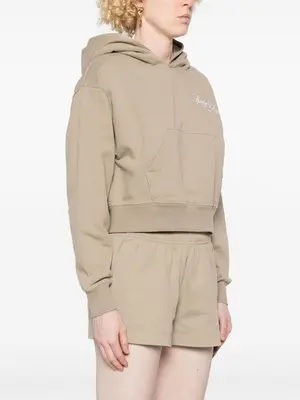SPORTY & RICH Vendome Script Cropped Hoodie