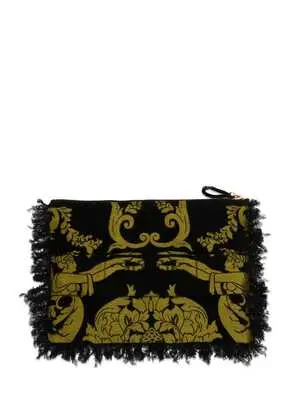 La DoubleJ Cherub-print Clutch - Black