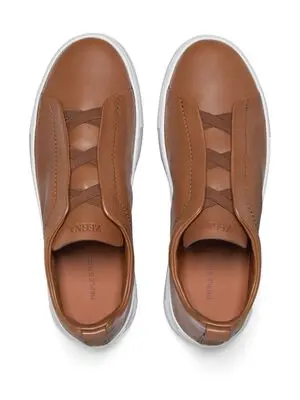 Zegna Triple Stitch Secondskin Sneakers - Brown