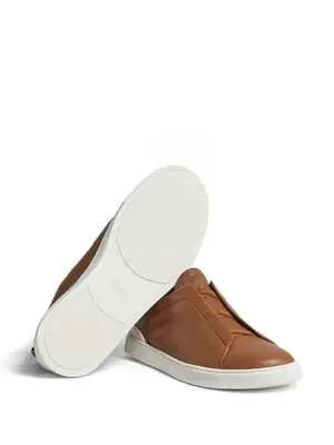 Zegna Triple Stitch Secondskin Sneakers - Brown
