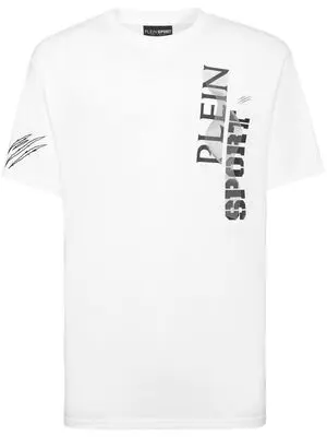 PLEIN SPORT Ss Wave Logo-print T-shirt - White