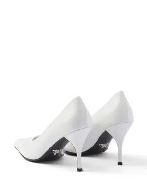 Prada 85mm Leather Pumps - White