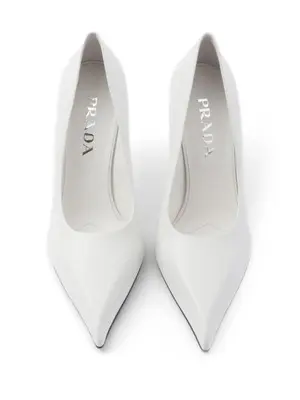 Prada 85mm Leather Pumps - White