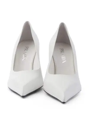 Prada 85mm Leather Pumps - White