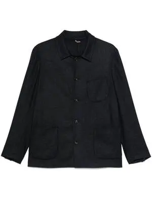 DELL'OGLIO Single-breasted Shirt Jacket - Blue