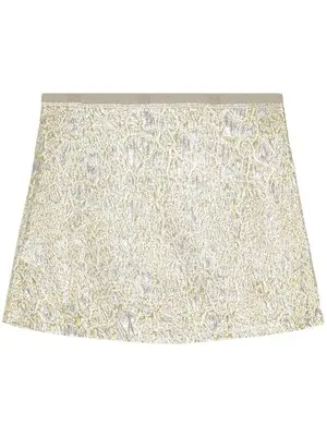 GANNI Metallic Cloqué Mini Skirt