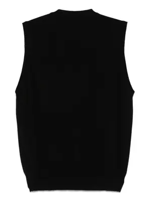 DELL'OGLIO V-neck Cashmere Vest - Black