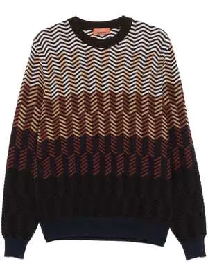 Missoni Zigzag Virgin Wool Sweater - Brown