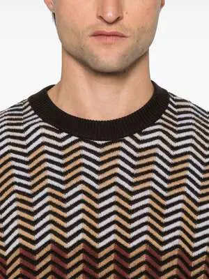 Missoni Zigzag Virgin Wool Sweater - Brown
