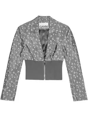 Grey Cropped Blazers