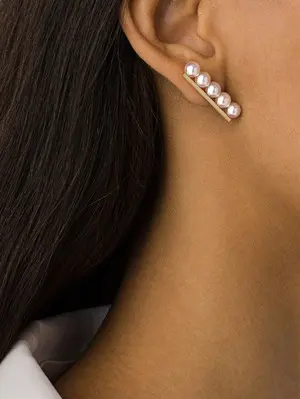 TASAKI 18kt Yellow Akoya Pearl Balance Plus Earrings