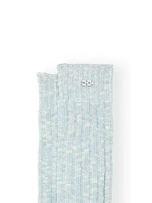 GANNI Ribbed Socks - Blue