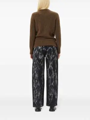 GANNI Brushed Long Sleeve Jumper - Brown