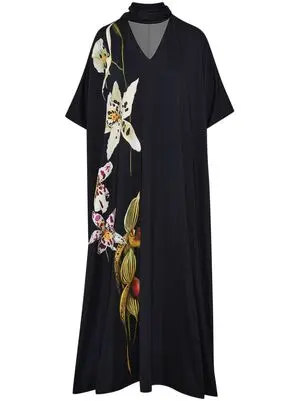 Oscar De La Renta Orchid Jersey Kaftan