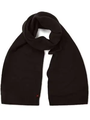 Chinti & Parker Decorative-stitching Scarf - Black