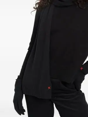 Chinti & Parker Decorative-stitching Scarf - Black