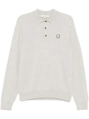 Maison Kitsuné Fox-motif Polo Shirt - Grey