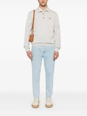 Maison Kitsuné Fox-motif Polo Shirt - Grey