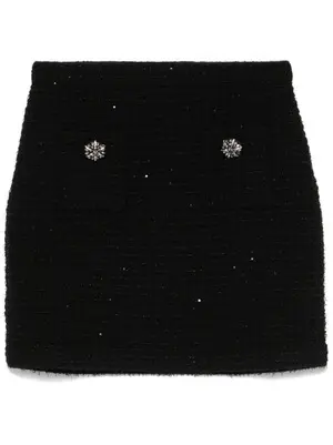 SELF-PORTRAIT Textured Knit Mini Skirt