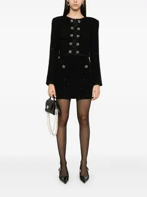 SELF-PORTRAIT Textured Knit Mini Skirt