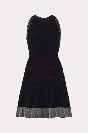 MILLY Crystal Trim Knit Mini Dress