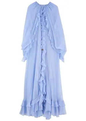 Chloé Ruffled Cape-effect Silk-chiffon Gown