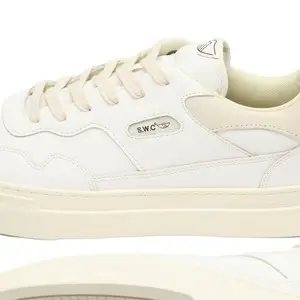 S.W.C STEPNEY WORKERS CLUB Pearl S-strike Leather Sneakers - White/putty