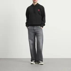 Play Comme Des Garcon Pullover Hoodie - Black