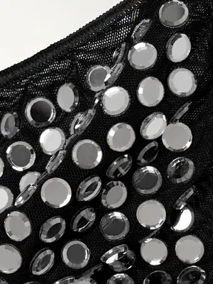 Oseree Crystal-embellished Stretch-tulle Bra