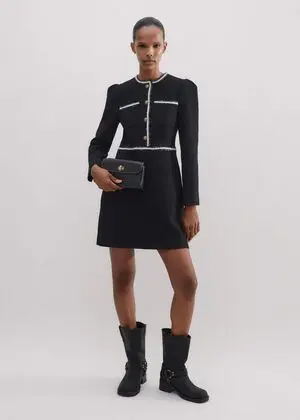 ME+EM Tweed Fit And Flare Mini Dress