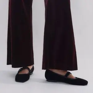 ME+EM Short-length Velvet Trousers - Deep Merlot