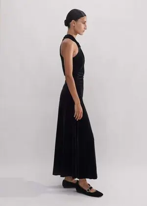 ME+EM Velour Halterneck Maxi Dress