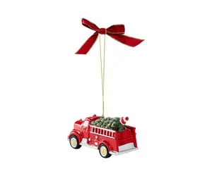 SPODE Christmas Tree Fire Truck With Tree Ornament