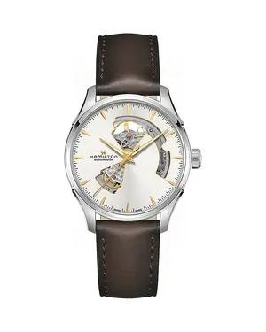 Hamilton Jazzmaster Open Heart Watch - Silver/brown