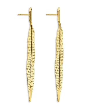 CADAR 18k Yellow Feather Earrings